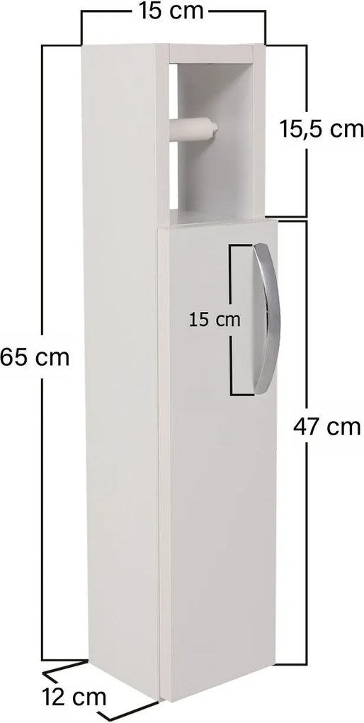 Koupelnová skříňka na toaletu LUMERO, bílá