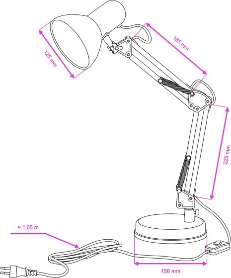 Brilagi - Stolní lampa ROMERO 1xE27/60W/230V bílá
