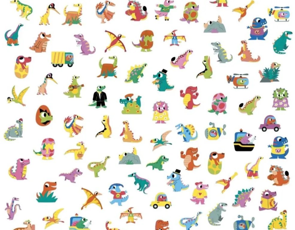 Janod Stickers Samolepky Dinosauři 100ks 3+