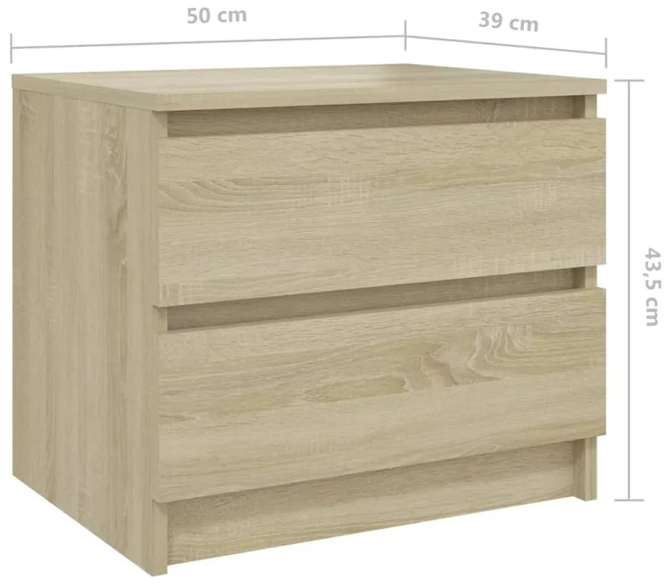 vidaXL Marketos Noční stolky 2 ks dub sonoma 50 x 39 x 43,5 cm kompozitní dřevo