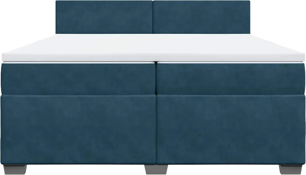 Box spring postel s matrací tmavě modrá 200x200 cm samet 3286400