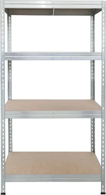 Regál 150x70x30 cm zinkovaný 4-policový, nosnost 700 kg, RIVET
