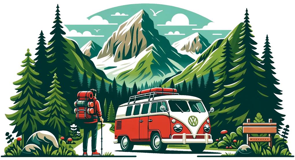 Hrnek - Dobrodruh v horách, Volkswagen Transporter FeelHappy.cz Velikost hrnku: 550 ml