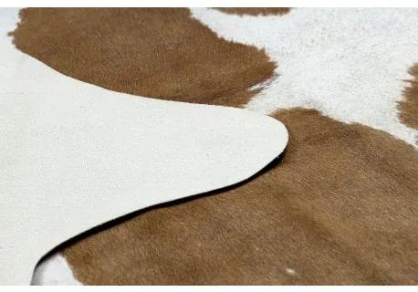 Dywany Luszczow Umělá hovězí kůže, G5069-2 bílá hnědý kůže Rozměr koberce: 155 x 195 cm
