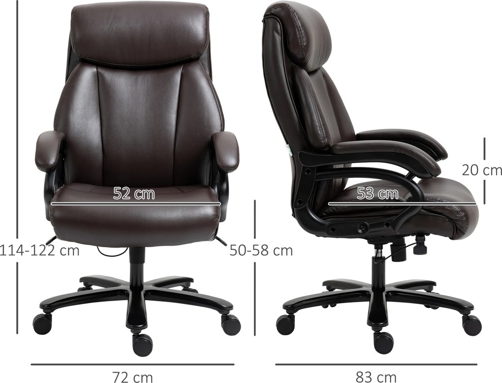 Kancelářská židle Vinsetto manažerská židle herní židle ergonomicky výškově nastavitelná s funkcí houpání, silné čalounění s nosností až 180 kg |