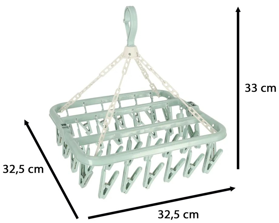 Creative Corner Stojan na sušení prádla na ponožky a spodní prádlo 32 kolíčků na prádlo modrý