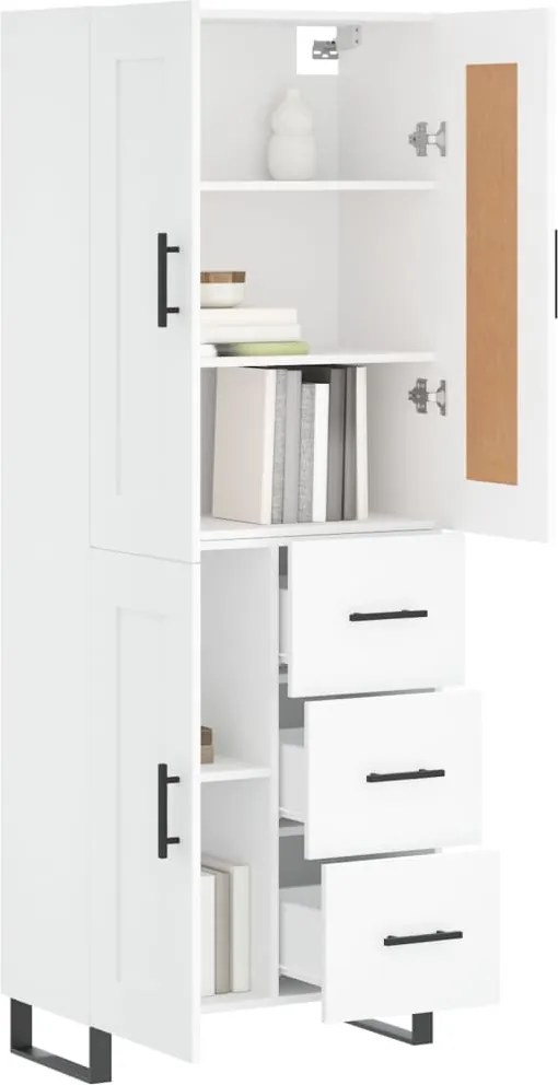 Skříň highboard bílá 69,5 x 34 x 180 cm kompozitní dřevo 3200025