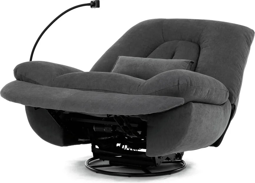Elektrické polohovací TV křeslo RELAXME - šedá látka