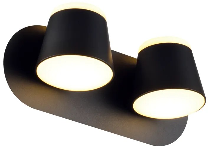 ACA Lighting LED nástěnné svítidlo LUCIDO 1280lm, černá barva