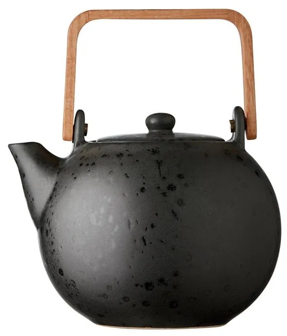 Černá kameninová konvička na čaj Bitz Basics Black, 1,2 l