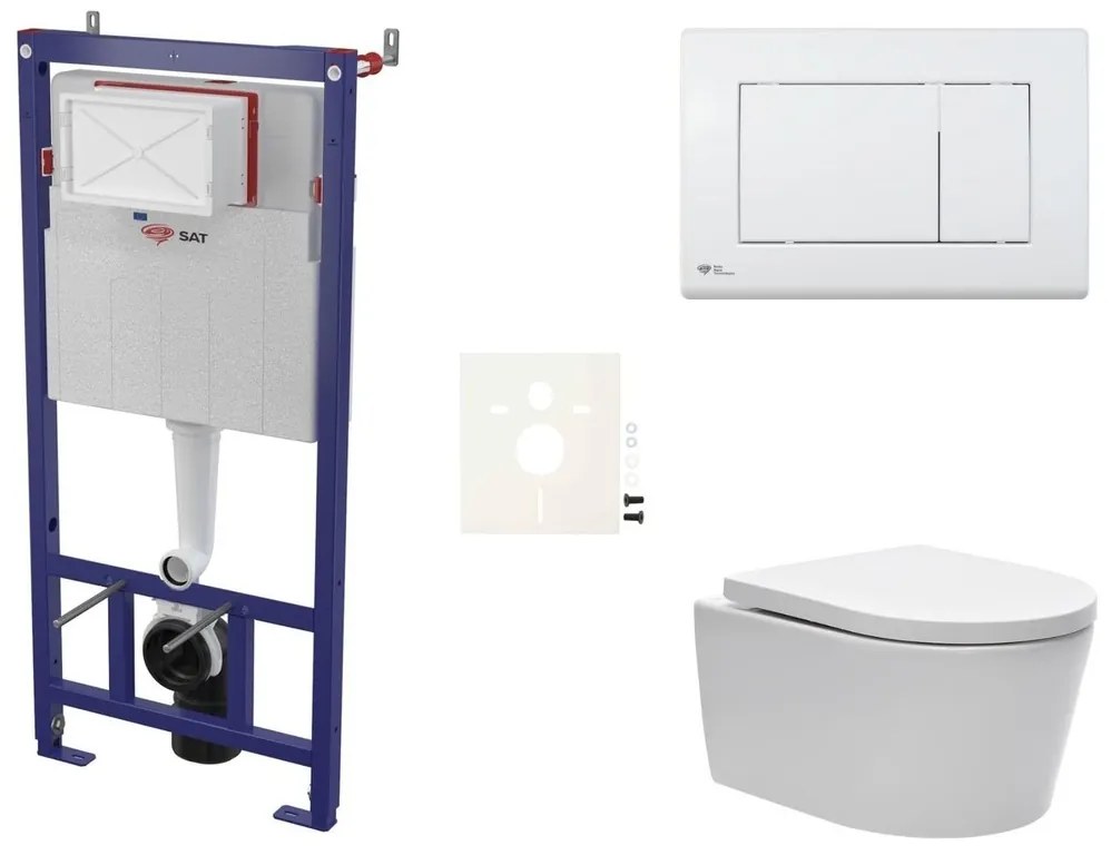 Cenově zvýhodněný závěsný WC set SAT do lehkých stěn / předstěnová montáž+ WC SAT Brevis SIKOSSBR20K