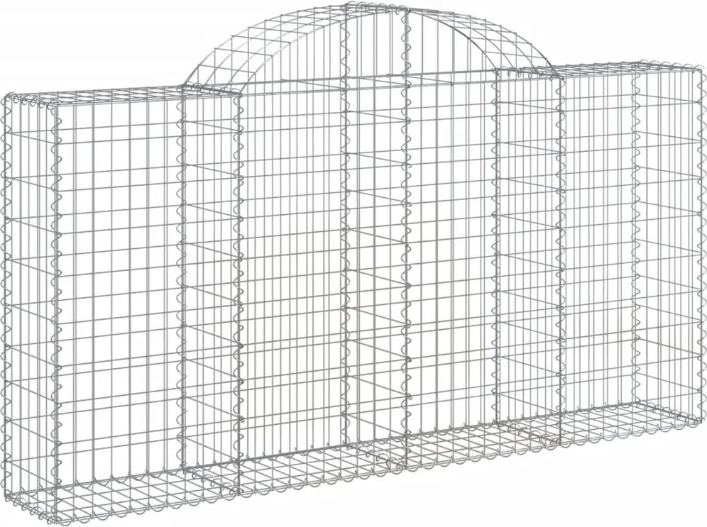 Klenuté gabionové koše 7 ks 200x30x100/120cm pozinkované železo 3146115