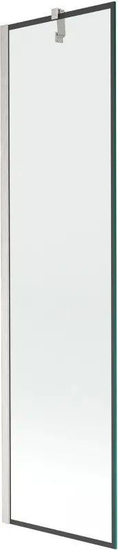 Mexen Next, 1-křídlová vanová zástěna 50 x 150 cm, 6mm čiré sklo - černý vzor, ocelová, 895-050-000-00-70-97