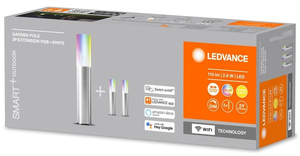 Prodloužení 3ks: Chytré venkovní WiFi LED RGBW světlo POLE