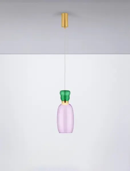 Designový lustr Pluma fialová