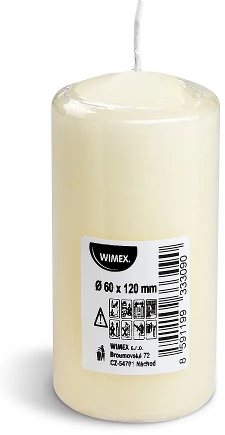 Wimex 33309 - válcová svíčka 60 × 120 mm, béžová