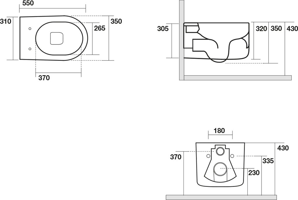 Kerasan, NOLITA závěsná WC mísa, Rimless, 35x55 cm, bílá, 531401