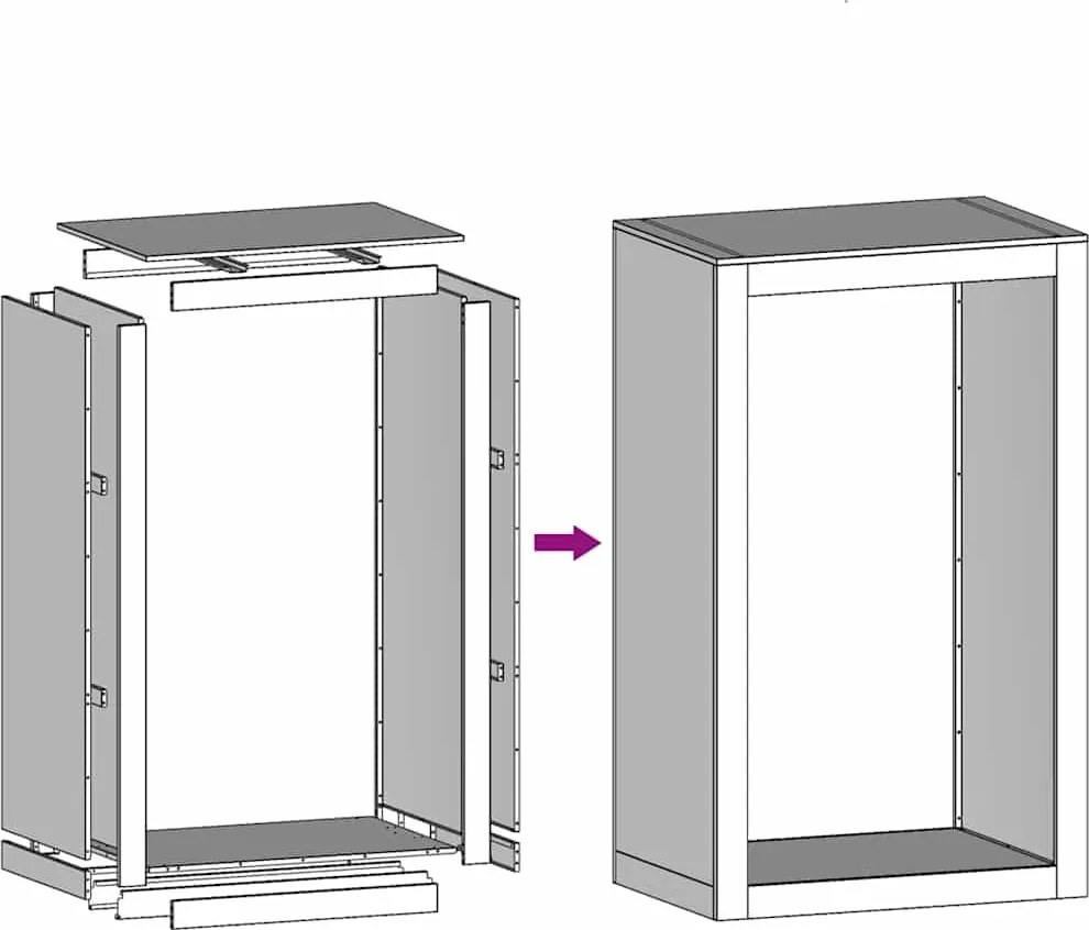 vidaXL Stojan na palivové dřevo 60 x 40 x 100 cm nerezová ocel [850995] Barva: Ocel/Černý