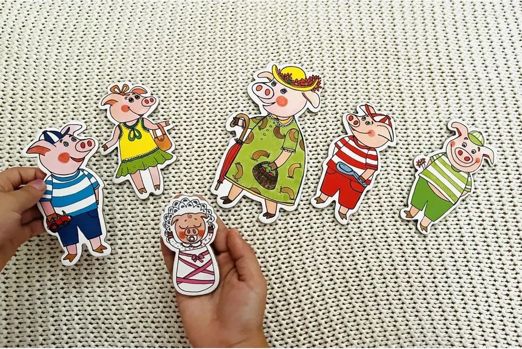 MARIONETINO Loutky pro děti - O TŘECH PRASÁTKÁCH - 6 ks