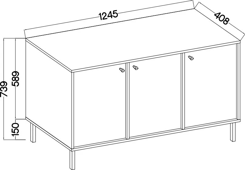 FALCO Komoda Tomila 813/2 Odstín: Eukalyptus
