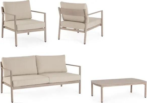BIZZOTTO Zahradní set pohovky, křesel a konferenčního stolku SIRIUS taupe 8051836778771
