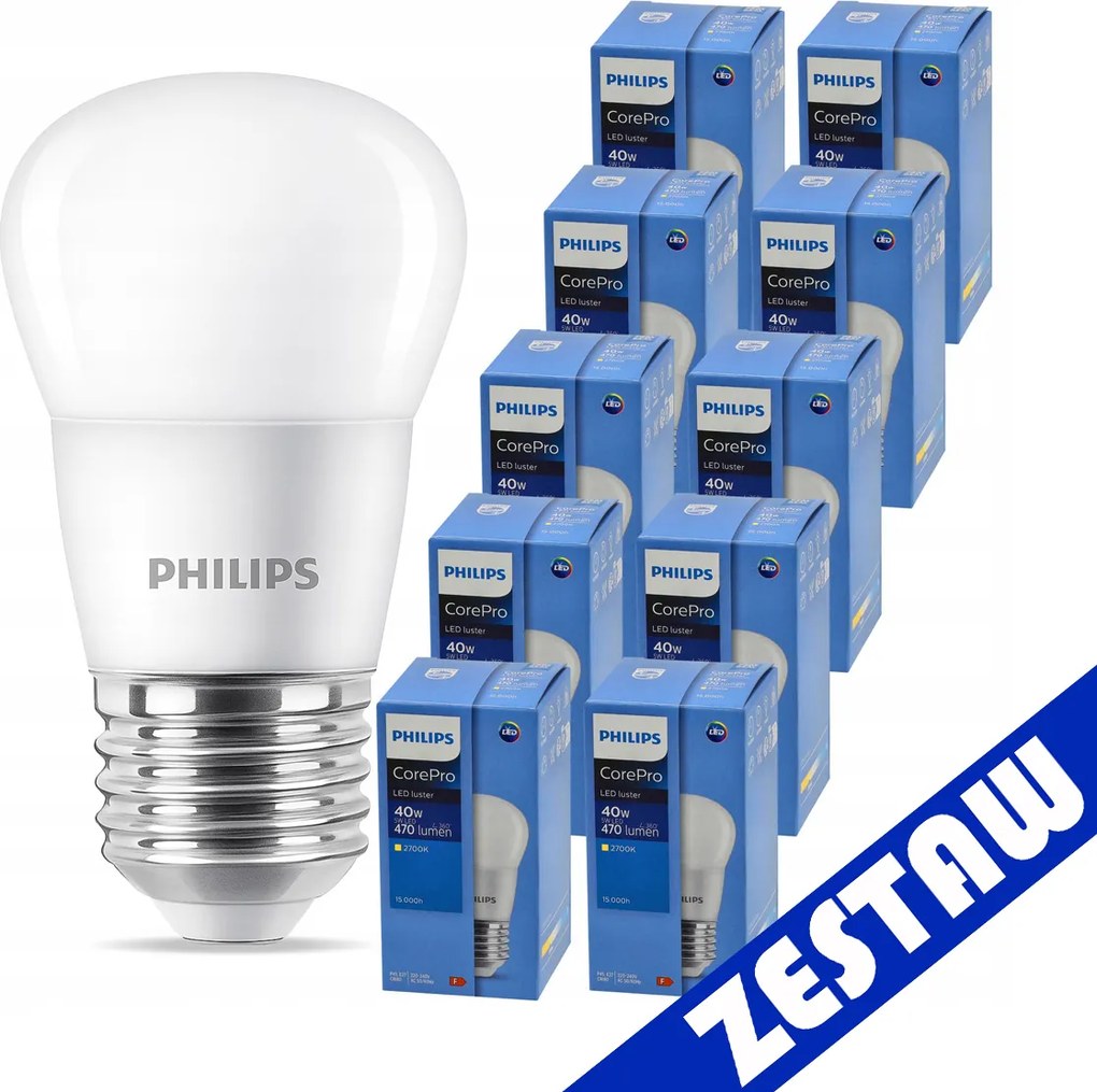 SADA 10 LED žárovek E27 P45 5W WW 470lm CorePro 2700K
