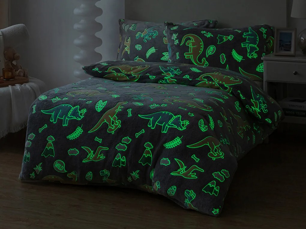 XPOSE® Mikroplyšové povlečení DINOSAUŘI Exclusive (svítící efekt)