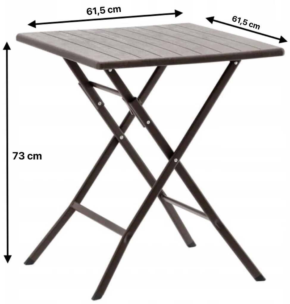 Skládací cateringový stůl PEGGY 61,5 cm hnědý