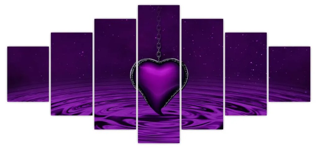 Obraz fialového srdce (210x100 cm)