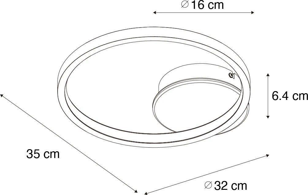 Moderní stropní svítidlo černé s dřevěným vč. LED 3-krokové stmívatelné - Alec