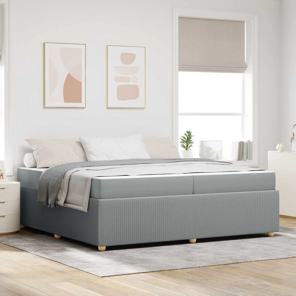Rám postele Světle šedá 200 x 200 cm textil 3398431