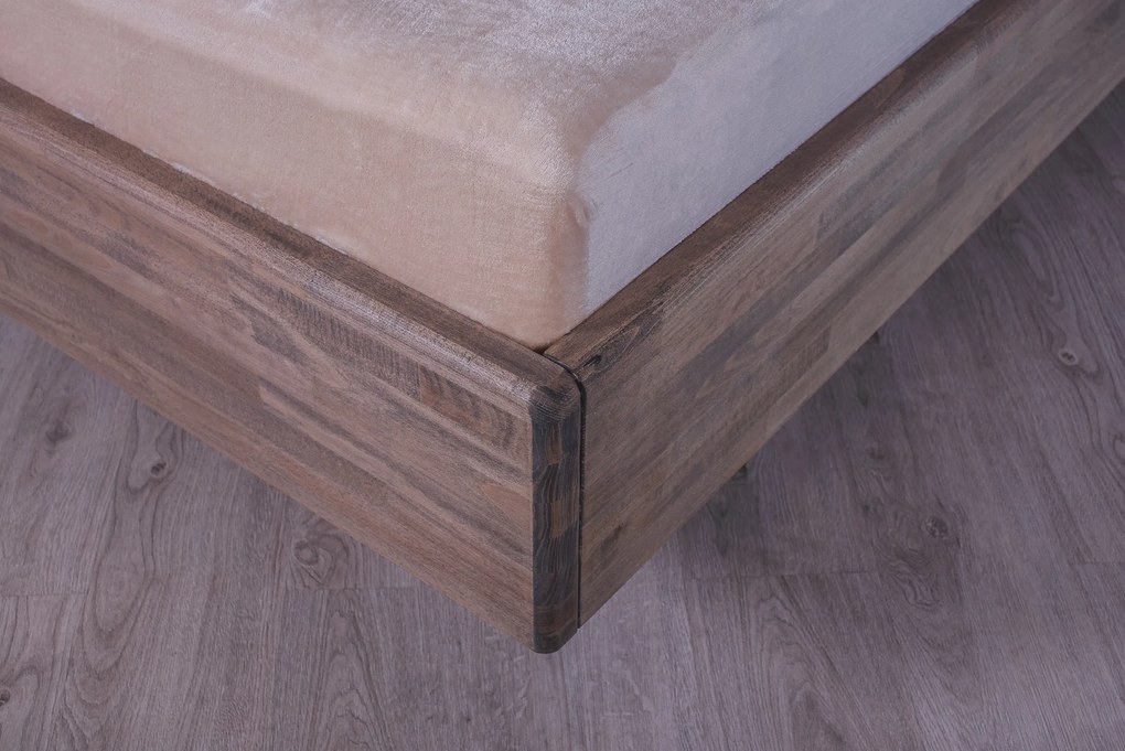 Masivní postel JUPITER - Solwo Design Dřevo a odstín oleje: DUB Cink - Olejování přírodní, Rozměr spací plochy: 140x200