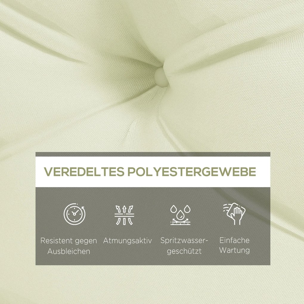 Outsunny Sada 2 sedacích a opěrných polštářů pro zahradní lavici, loveseat, 2-místnou paletovou pohovku Vysoký komfort rozměry 120D x 80Š x 12V cm Po…