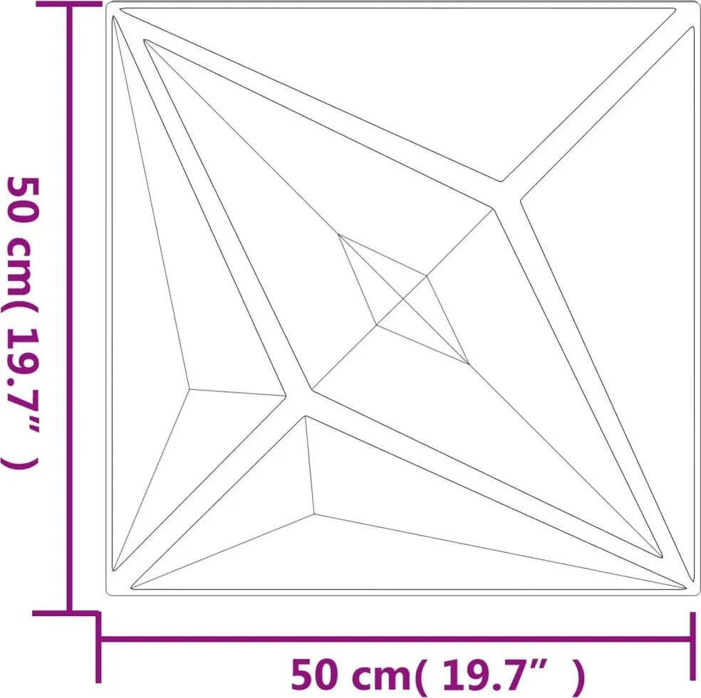vidaXL Nástěnné panely 24 ks 50 x 50 cm XPS 6 m² diamant [356935] Barva: Diamant bílá