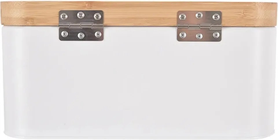 Orion Chlebník WHITELINE, plech/bambus, 30 x 19,5 x 14,5 cm