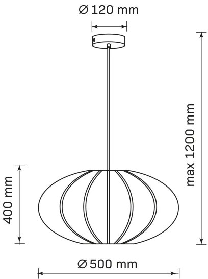 Lustr na lanku KINU 1xE27/20W/230V pr. 50 cm bílá