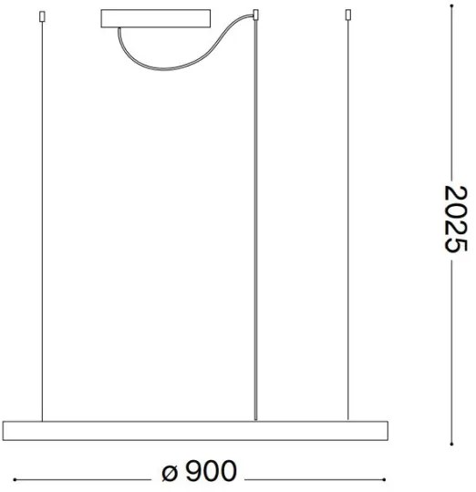 Ideal Lux - LED Lustr na lanku ORACLE SLIM LED/42W/230V 3000K pr. 90 cm černá