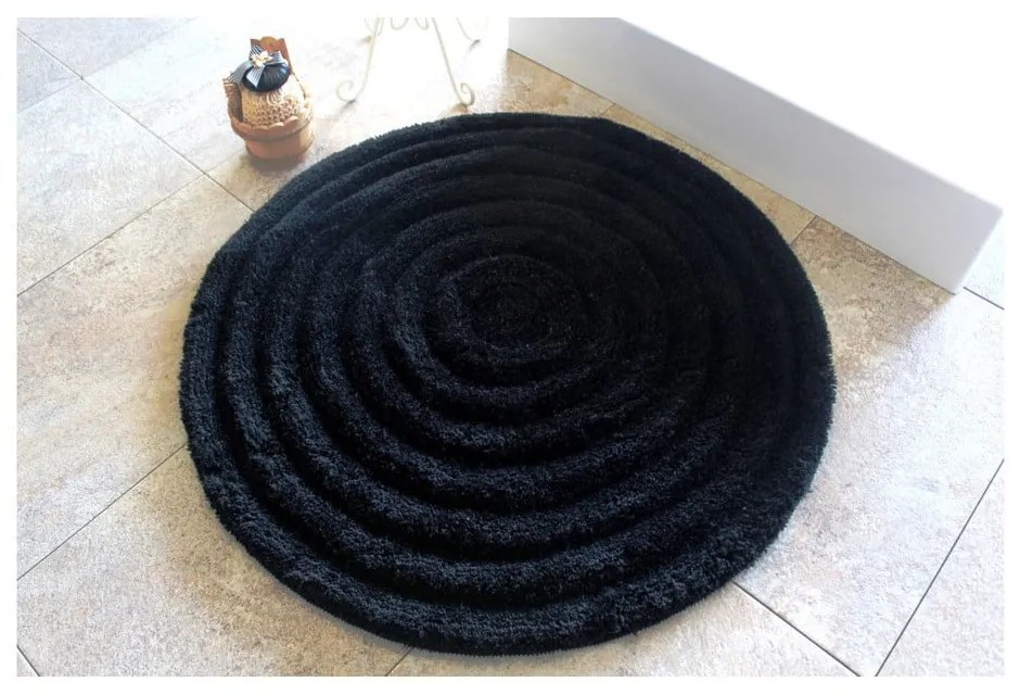 Koupelnová předložka Round Black, ⌀ 90 cm