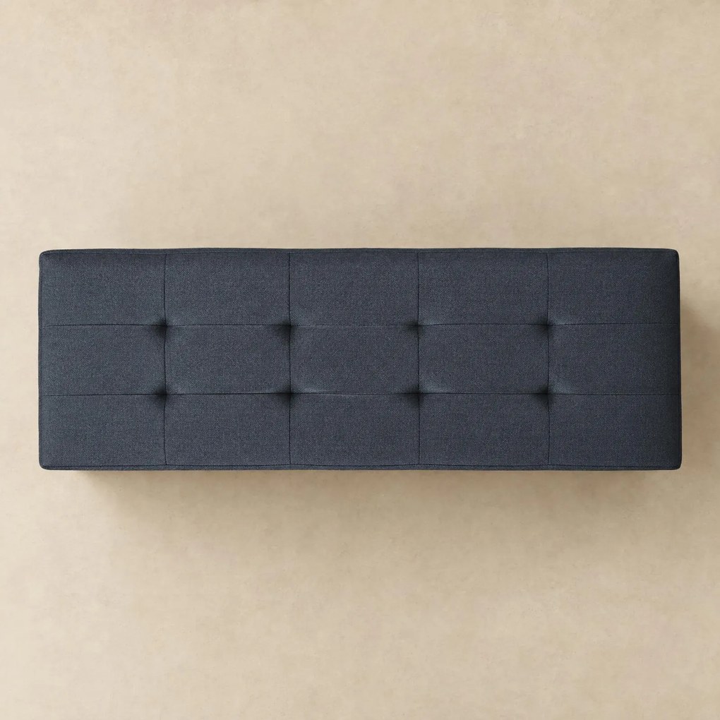 Puf s úložným prostorem obdélníkový, skládací, 110 × 38 × 38 cm, černý