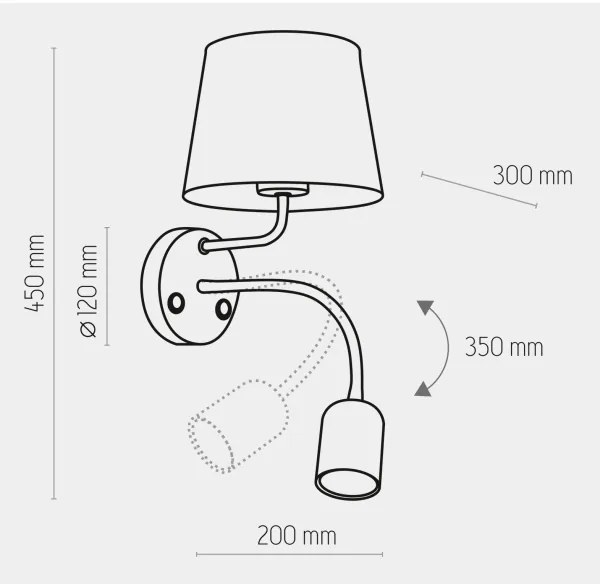 Nástěnná lampa MAJA 1xE27/15W/230V + 1xGU10/10W/230V bílá