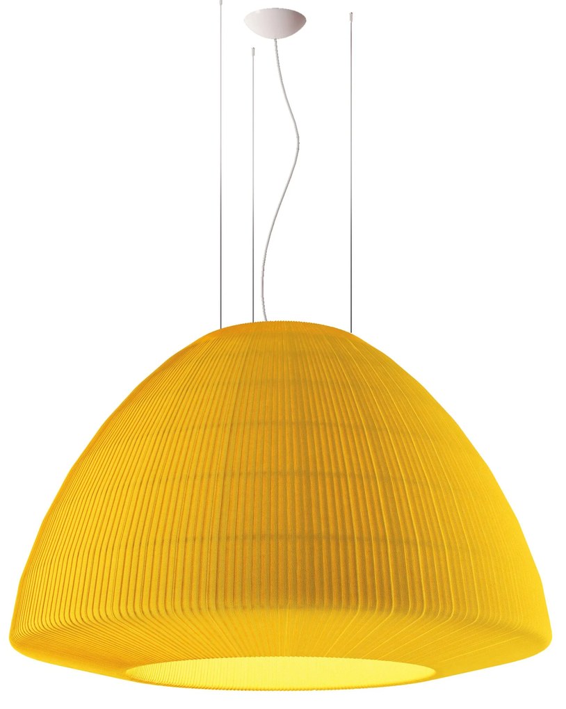 Axolight Bell 118, závěsné svítidlo ze žlutého textilu, 4x75W E27, prům. 118cm