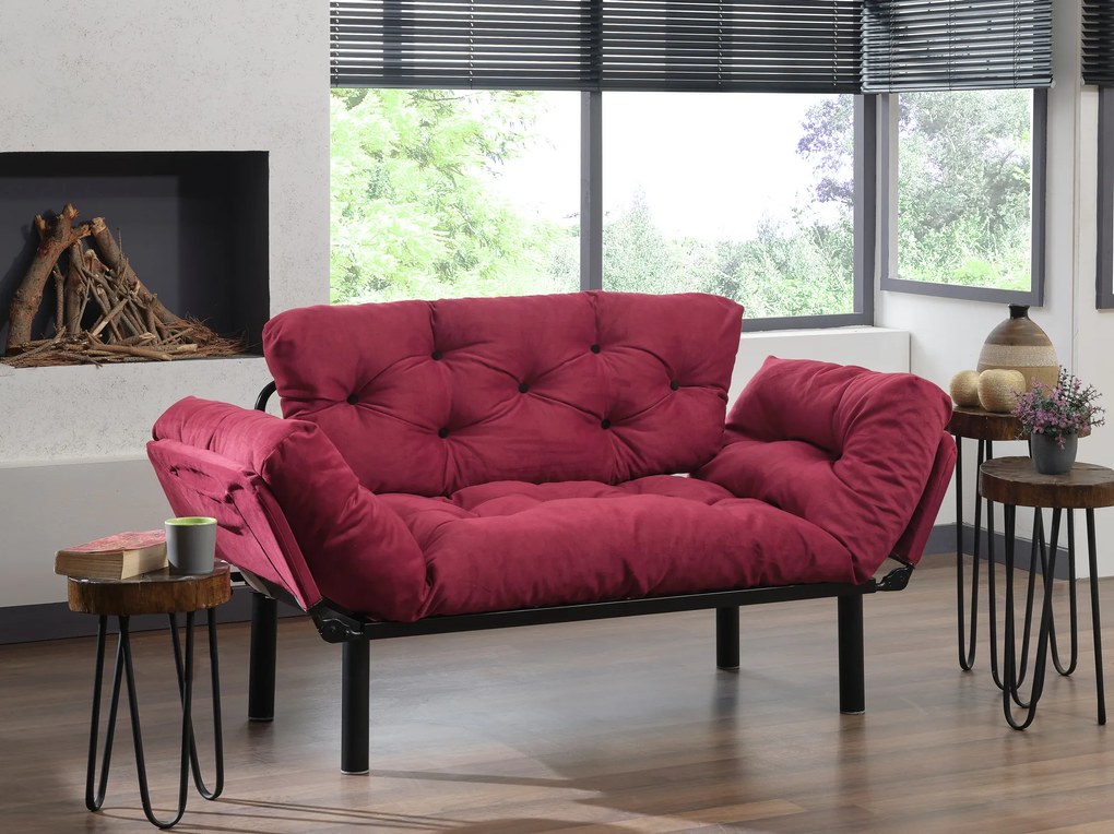 Atelier del Sofa 2-místná pohovka Nitta - Maroon, Kaštanová