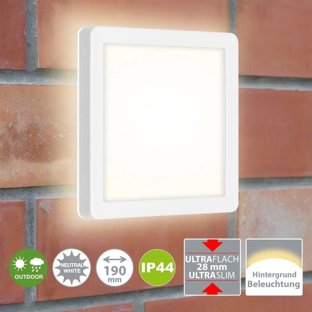 BRILO 3010016 LED venkovní svítidlo 19 cm 8W 1200lm bílé (starý kód: BRILO 3010-016) - BRILO