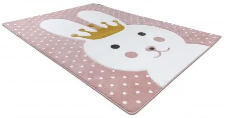 koberec PETIT KRÁLÍČEK, růžový velikost 160x220 cm | krásné koberce cz