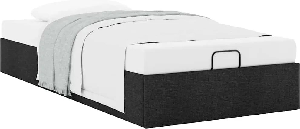 Osmanský rám postele bez matrací černá 100x200 cm textil 3310856