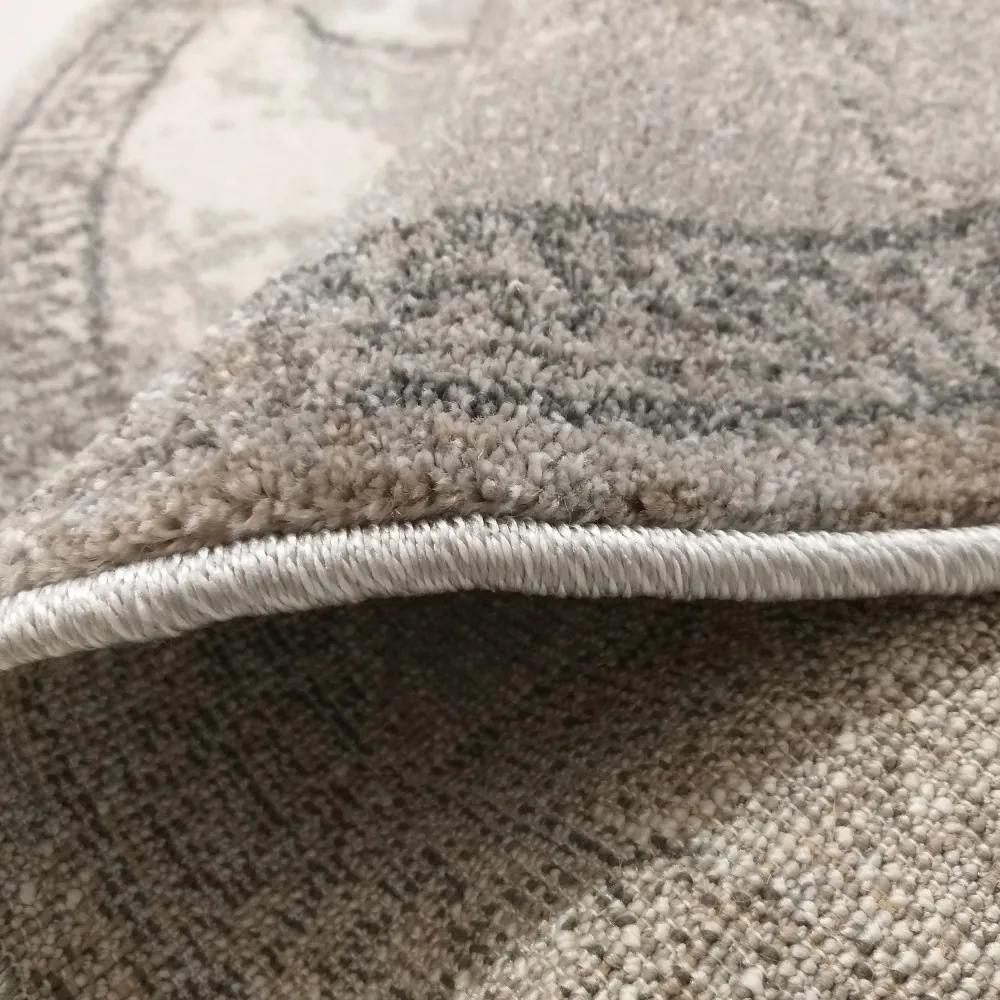 Kulatý koberec se vzorem mandaly šedé barvy Šířka: 200 cm | Délka: 200 cm