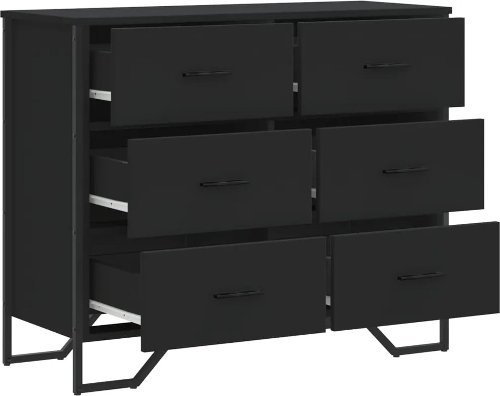 Komoda černá 91 x 35,5 x 74,5 cm kompozitní dřevo 3295302