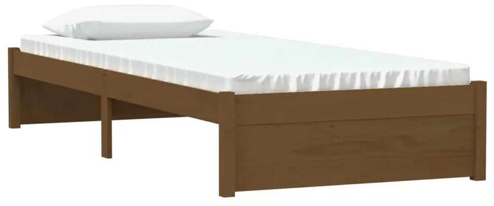 Rám postele medově hnědý masivní dřevo 75x190cm malé jednolůžko