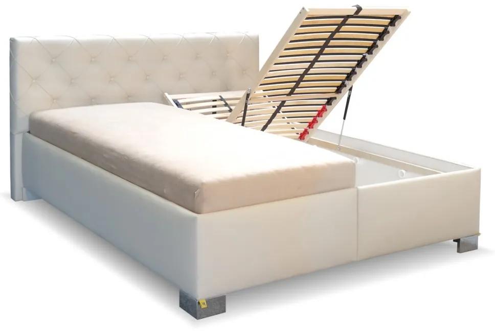 Zvýšená čalouněná postel s úložným prostorem Jolanda PROKOND, 160x200 cm