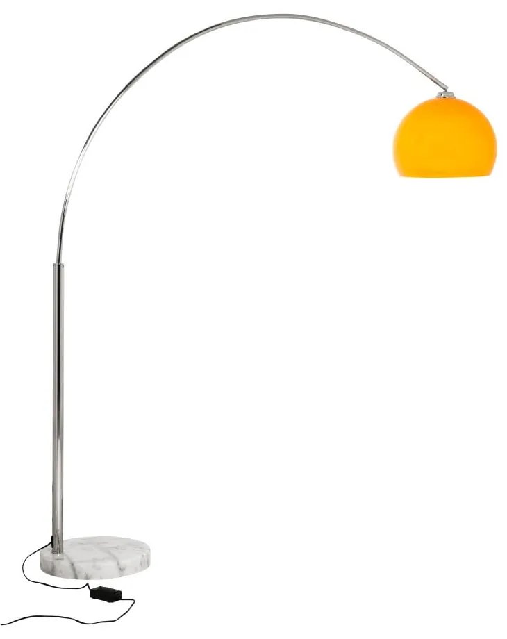 Stojací lampa s oranžovým stínítkem a mramorovou základnou Kokoon Loft